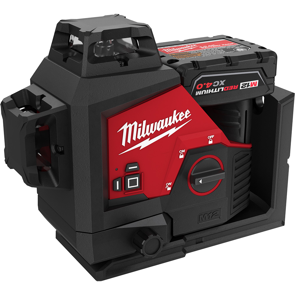 Milwaukee M12 Green 360 Degree 3-Plane Laser Kit - White Cap