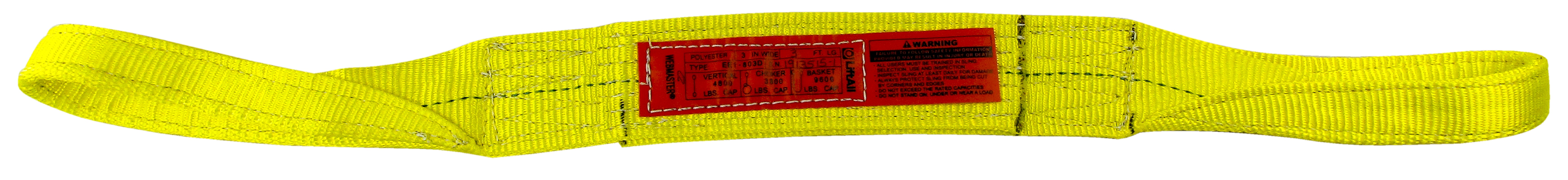 White Cap | Lift All Company Inc Lift-All 2" x 16' Yellow 2-Ply Twisted ...