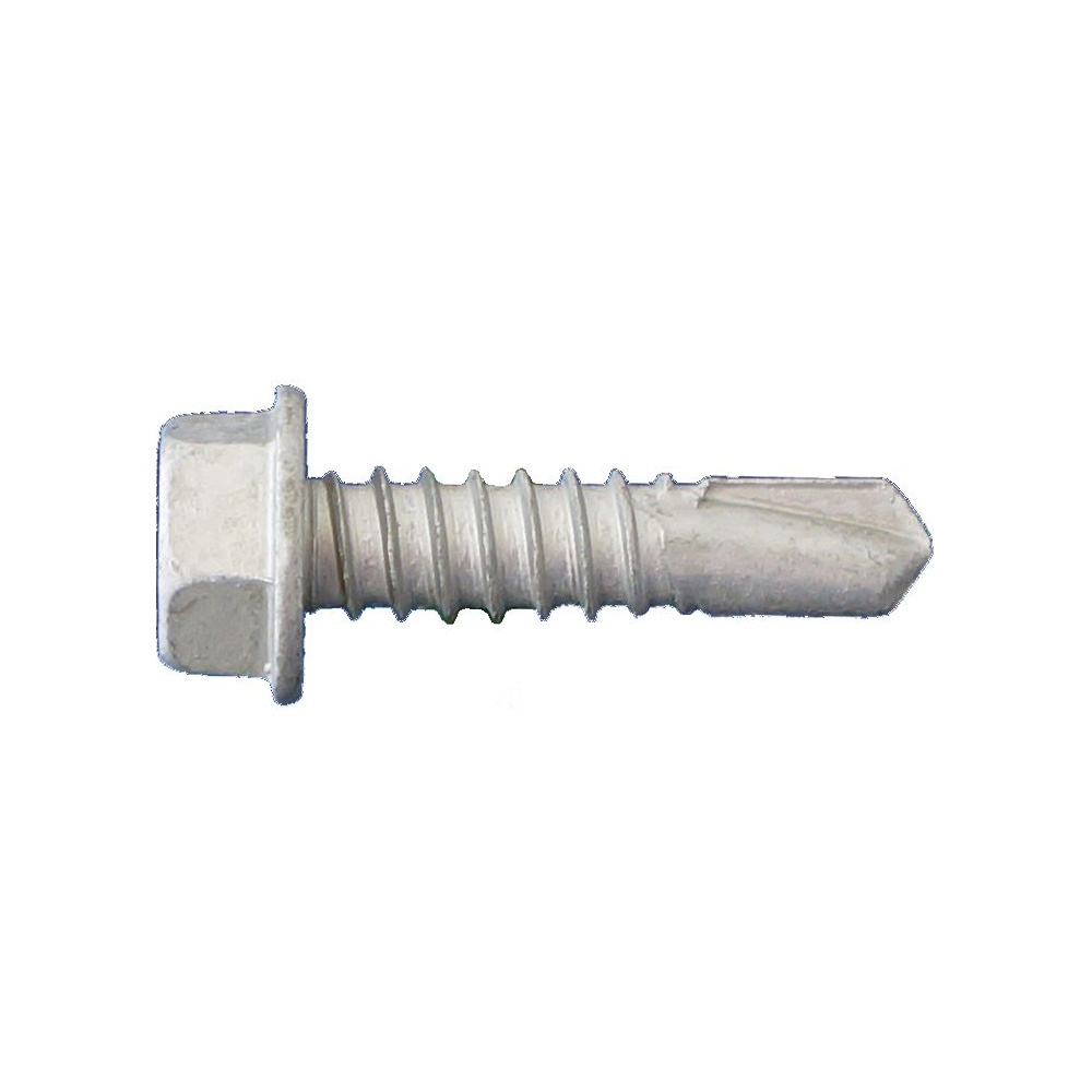 White Cap | ITW BUILDEX #12-14 x 1" Hex Washer Head TEK 3 Screw 4,000/Box