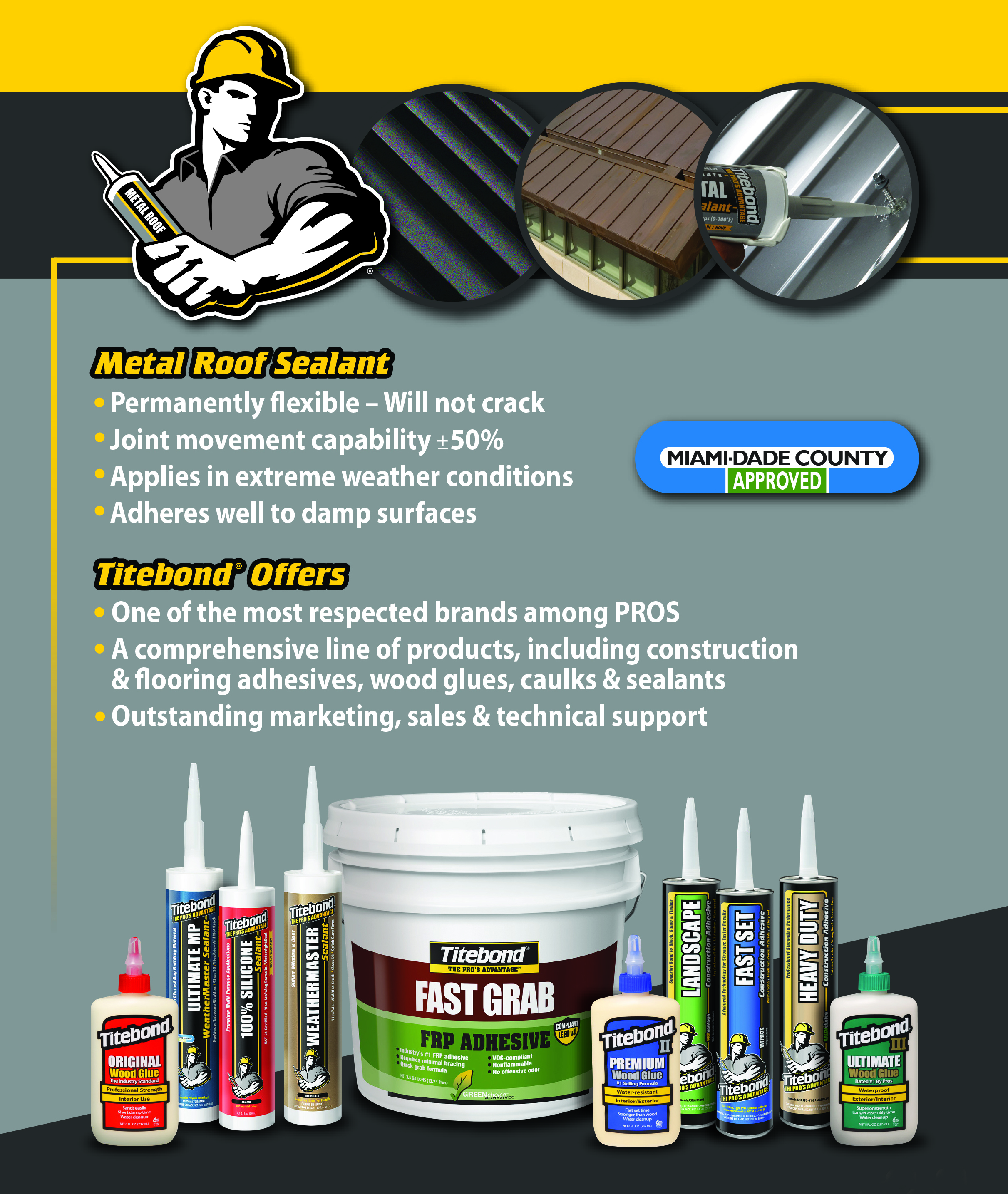 Titebond Weathermaster 62411 Gray Metal Roof Sealant 10 oz. - White Cap