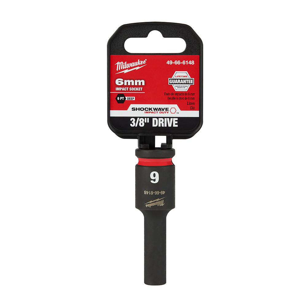 White Cap | 3/8"Drive 6Mm Shockwave Impact Deep 6 Point Socket Milwaukee
