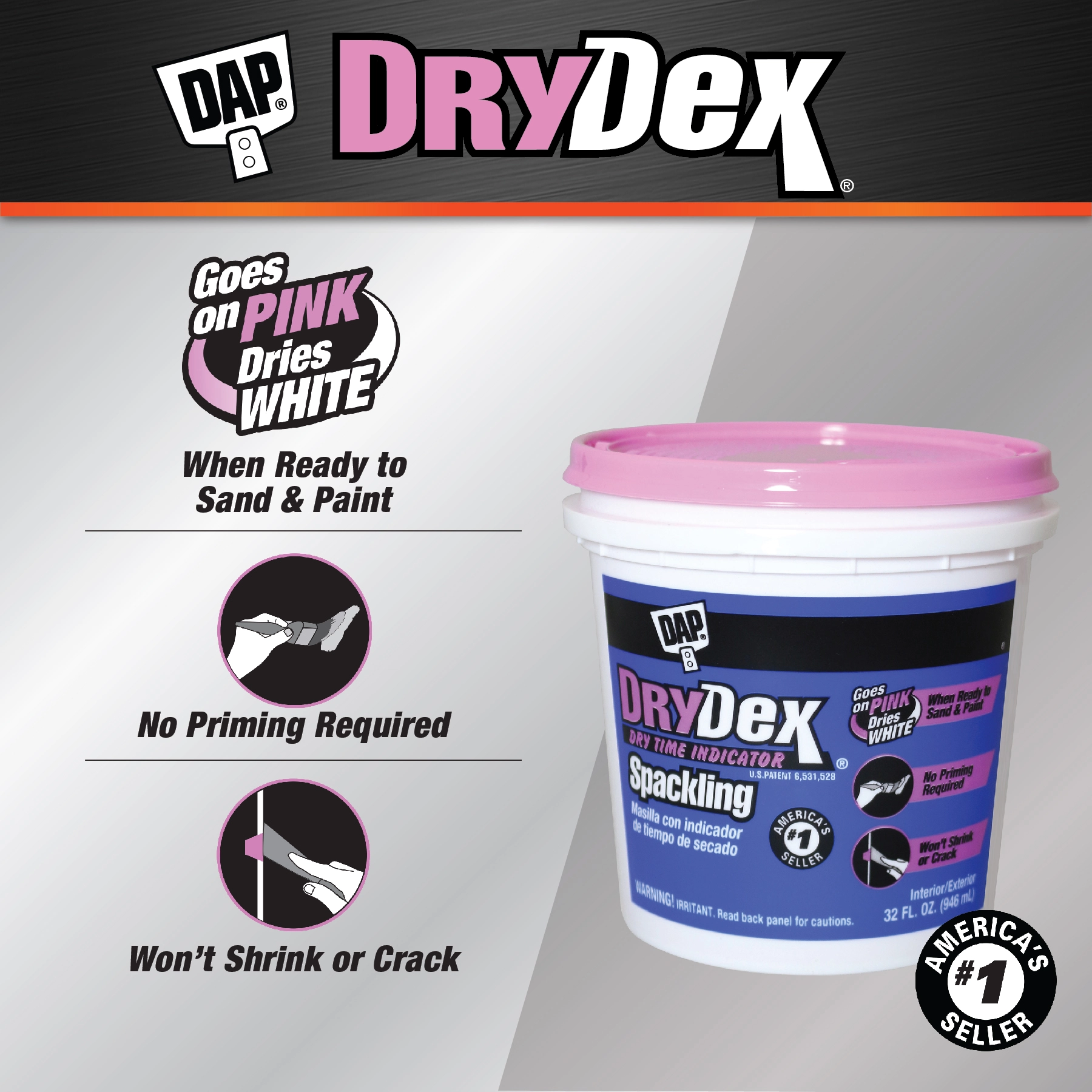 White Cap | DAP 1qt Drydex Spackle w/ Indicator