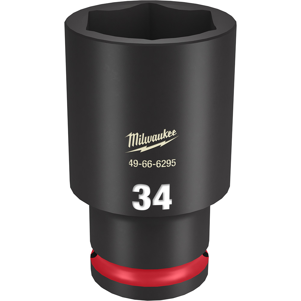 White Cap | 1/2"Drive 34Mm Shockwave Impact Deep 6 Point Socket Milwaukee