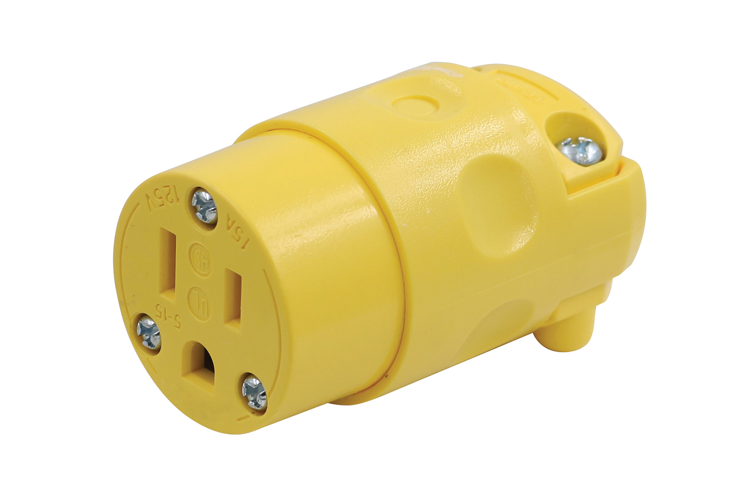 White Cap | Prime Wire 5-15r Connector Pvc Yellow Straight Blade