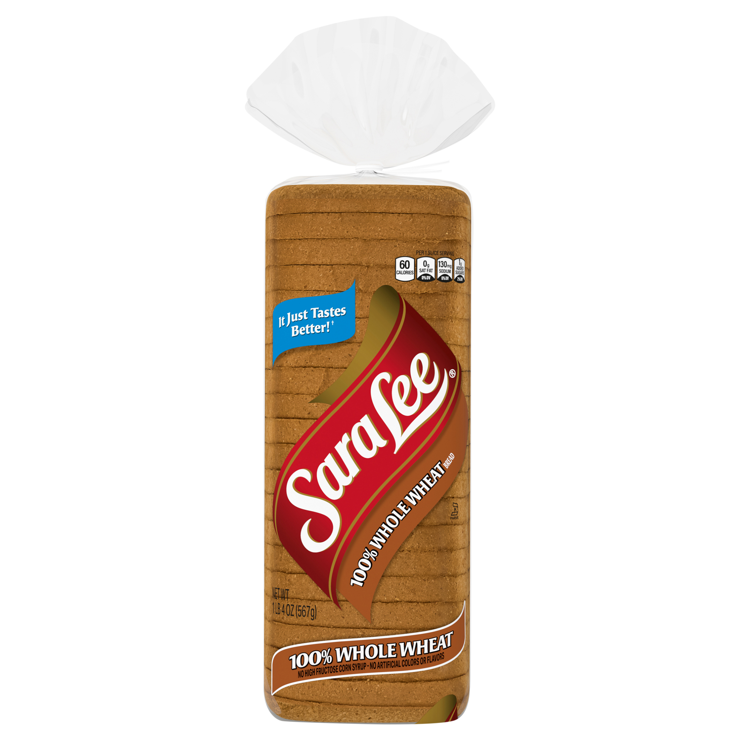 Calories in 100% Whole Wheat Bread from Great Value