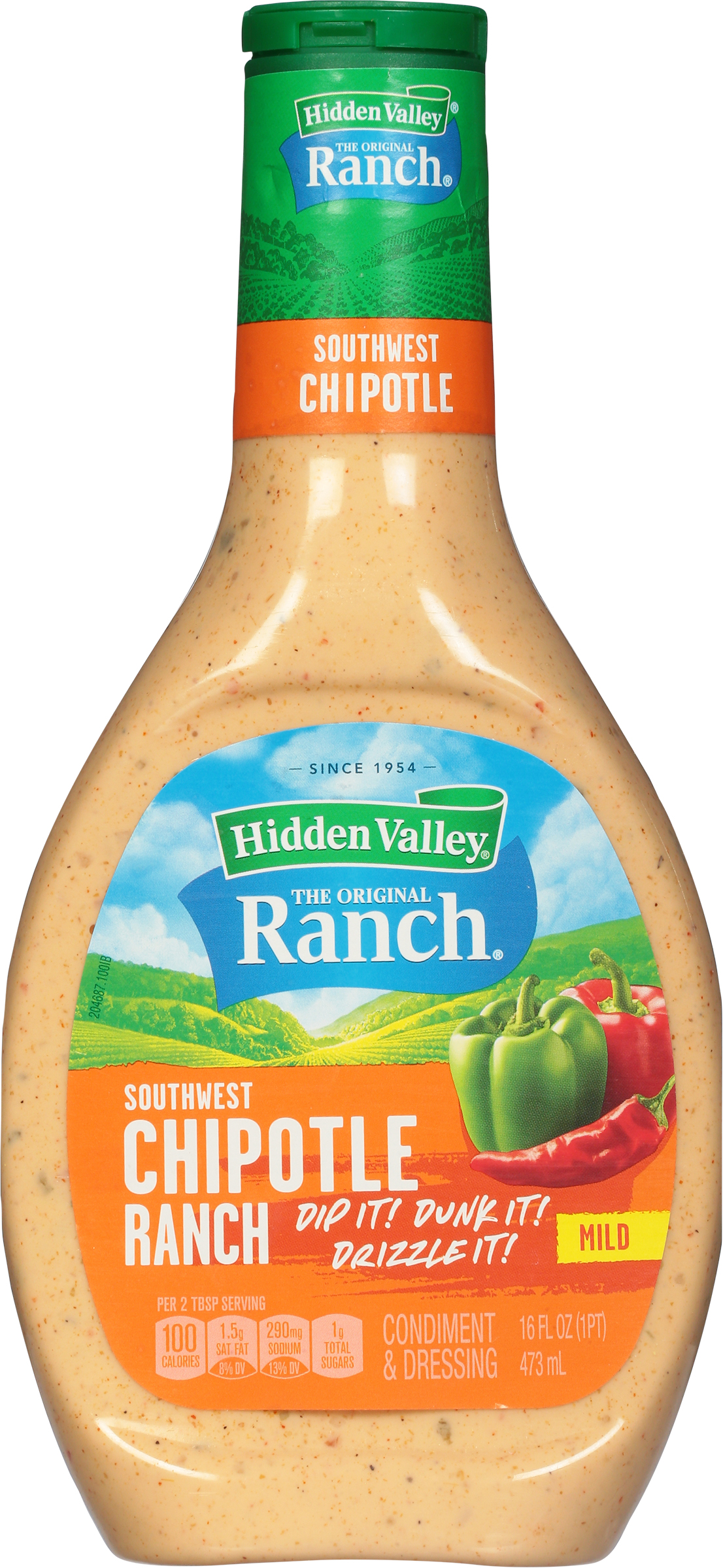 Calories in Condiment & Dressing, Avocado Ranch from Hidden Valley