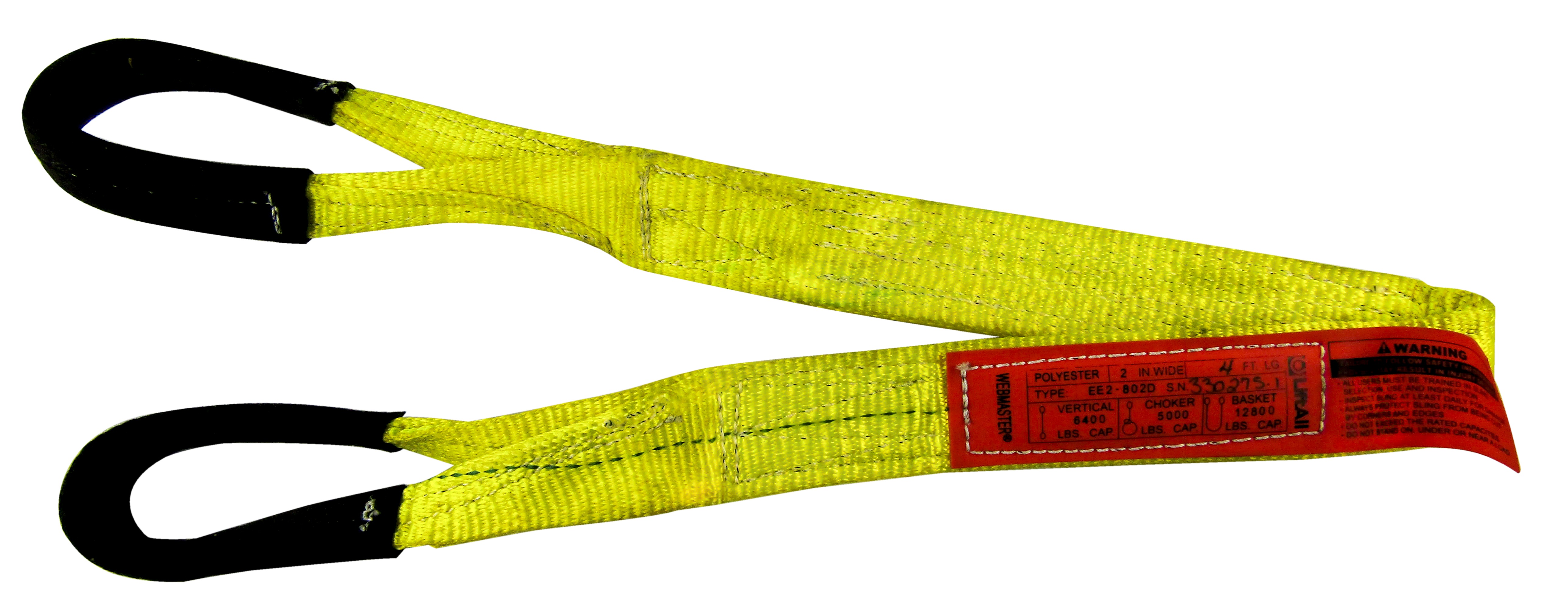 White Cap | 2" X 20' E/E 2Ply Twisted Eyes Cordura Wrapped At Bearing ...