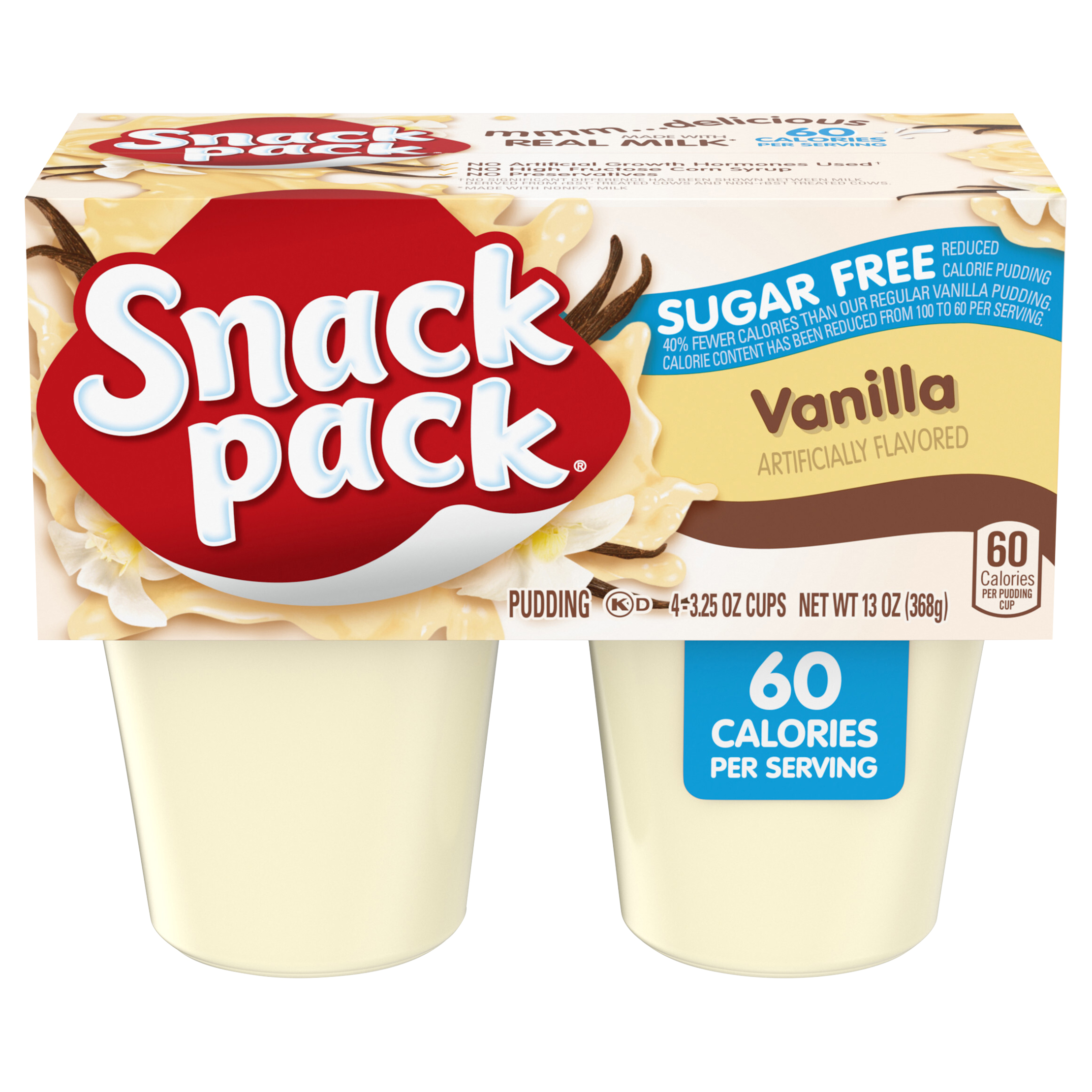 Calories in Pudding, Sugar Free, Vanilla from Snack Pack