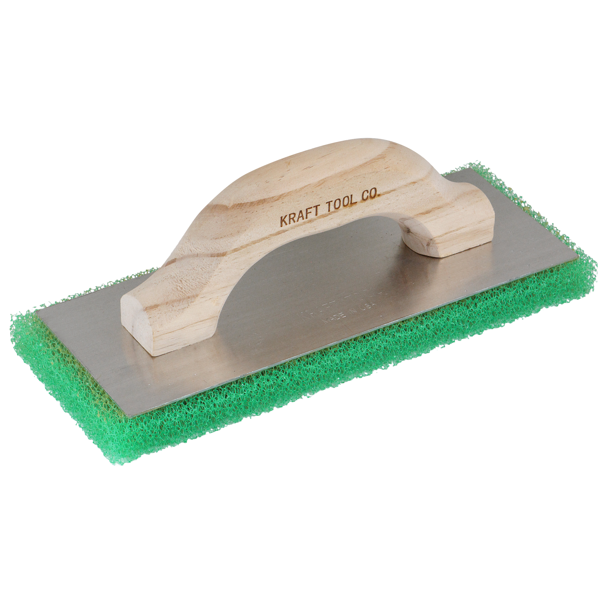 White Cap | Kraft 12" x 5" Green Sponge Float with Plastic Handle