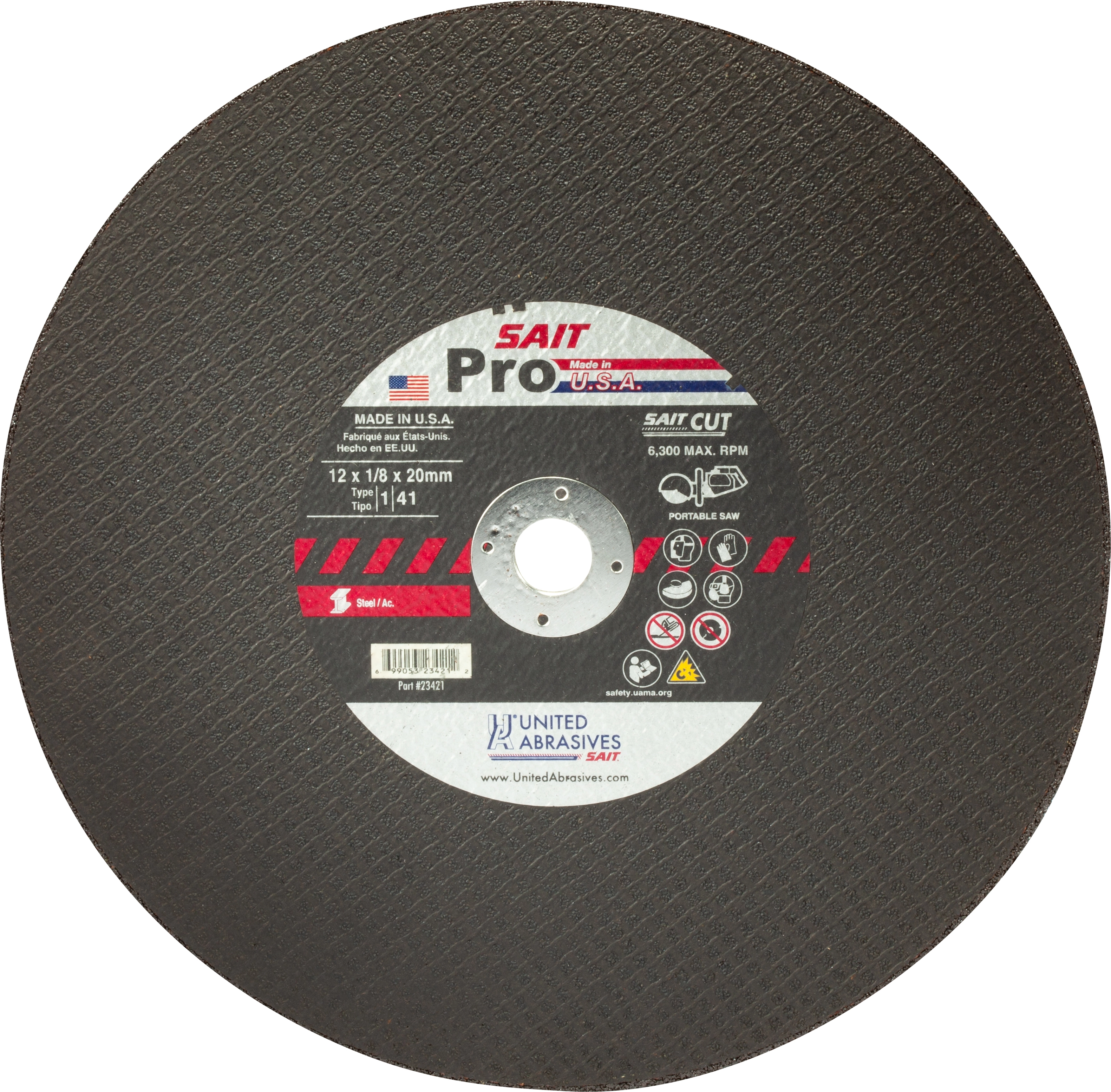 White Cap | United Abrasives Sait 14" x 1/8" 20Mm Sait Pro Metal Blade