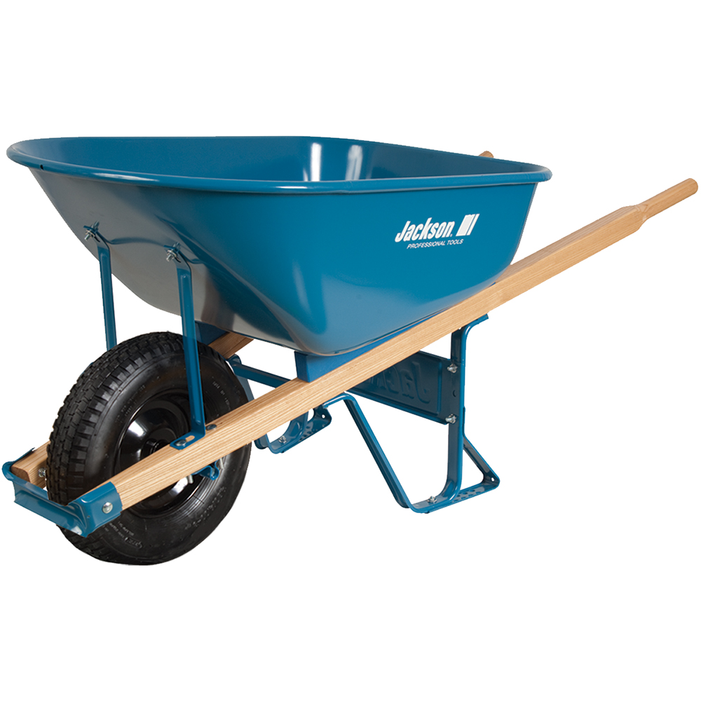 White Cap | Jackson 6 Cubic Foot Steel Contractor Wheelbarrow with Flat ...