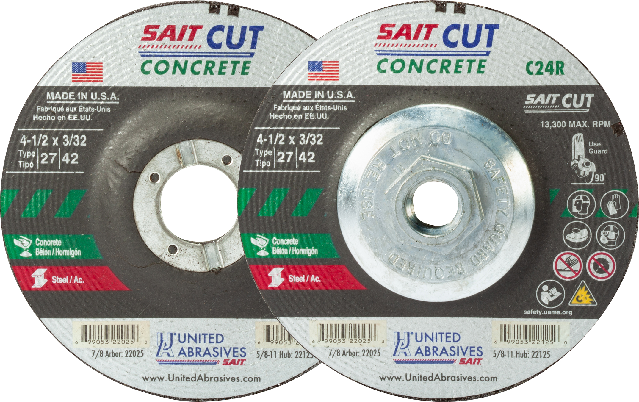White Cap | United Abrasives SAIT 4-1/2" x 3/32" 5/8 Concrete Cut-Off Wheel