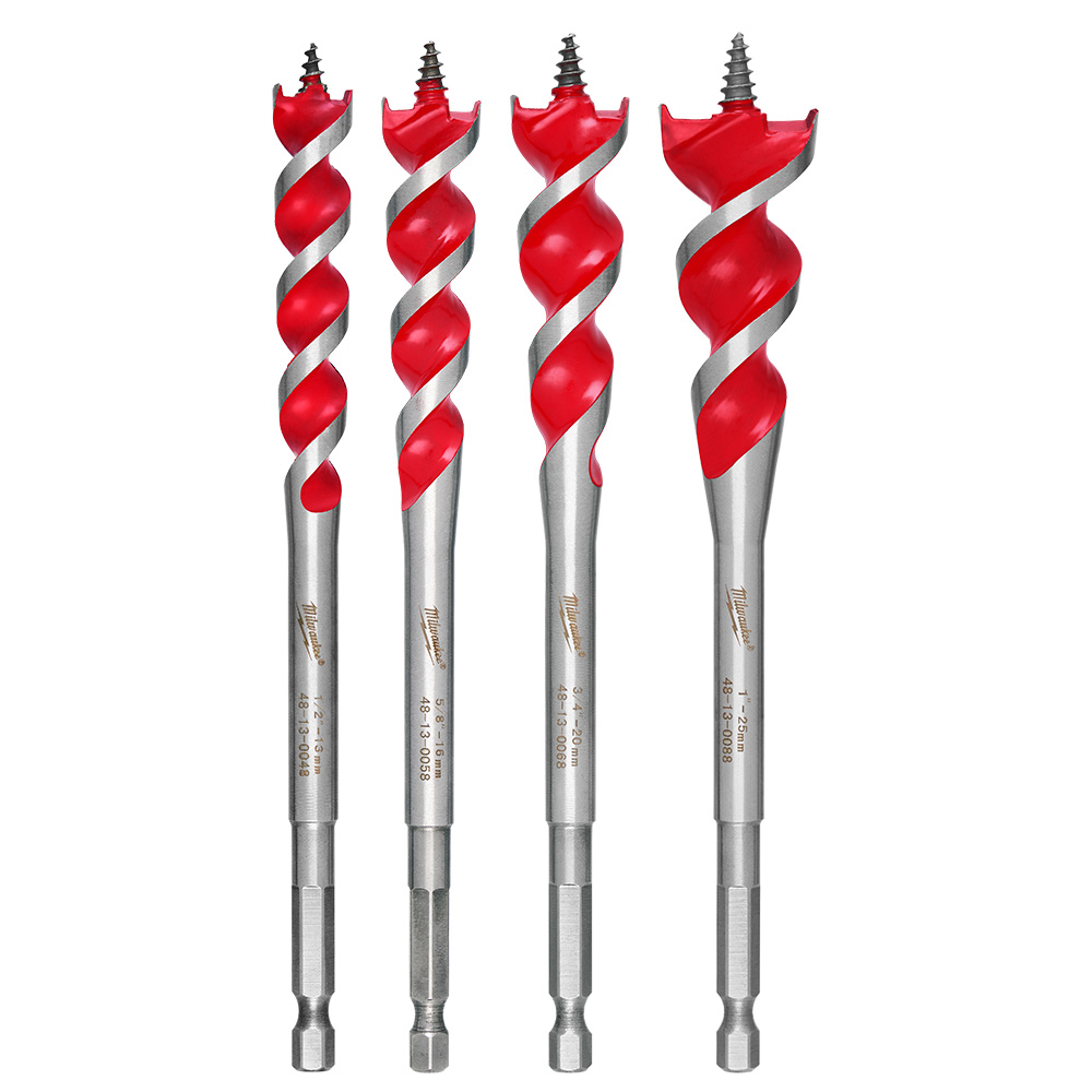 White Cap | Milwaukee® 4Pc Speed Feed Wood Bit Set