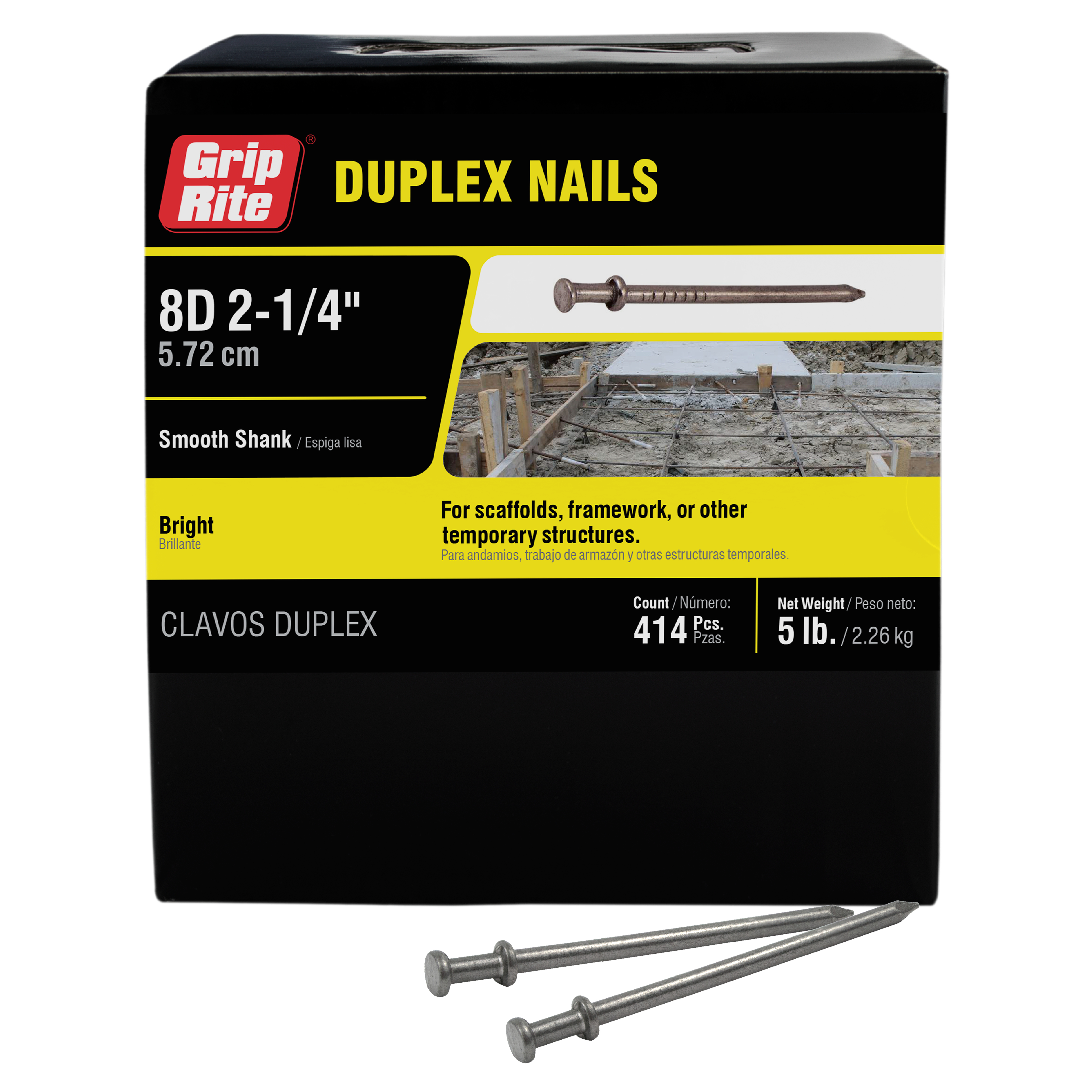Double Headed Nails Grip-Rite 16DUP5 Double Head Bright Duplex Nail ...
