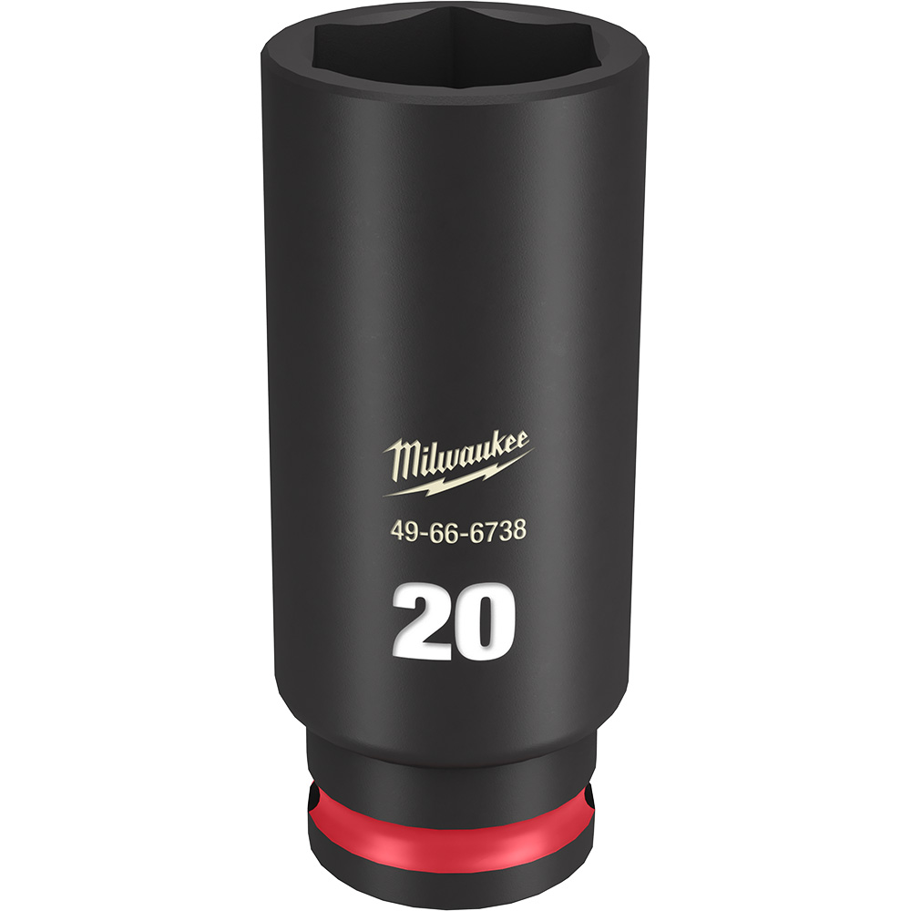 White Cap | 3/8"Drive 20Mm Shockwave Impact Deep 6 Point Socket Milwaukee